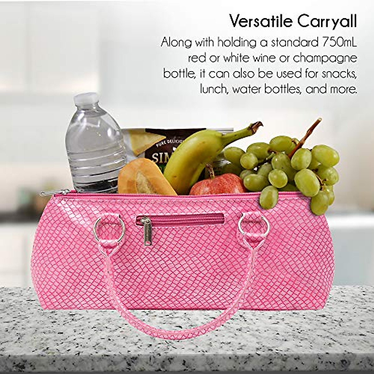 Primeware Wine Clutch Bag Thermal Insulated Wine Carrier Tote Holds Red and White Wine 750 Milliliter Bottle Includes Portable Waiter Style Corkscrew