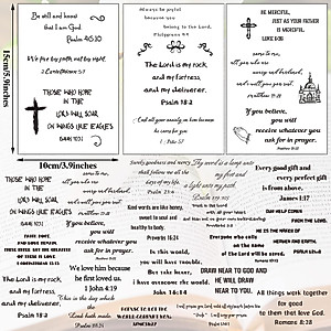 Leelosp 16 Sheet Bible Verses Temporary Christian Quotes Temporary Inspirational Quotes for Adults Women Boys Girls