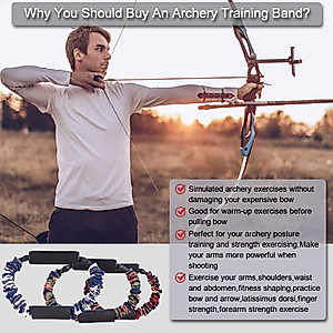 KIKIGOAL Archery Band Archery Exerciser Bow Trainer Strength Training for Reflex Bow Compound Bow Shooting (red)