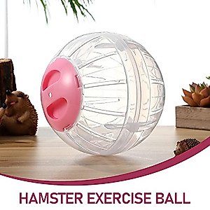 2PCS Hamster Toys Exercise Ball Transparent Hamster Ball Hamster Wheel for Dwarf Hamsters Small Pets Running to Increase Activity 5.7 Inch