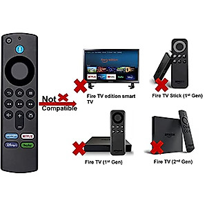 Voice Remote (3rd Gen) Replacement for Alexa Voice Remote, Compatible with Fire TV Stick 4K, Fire TV Stick (2nd & 3rd Gen), Fire TV Cube (1st and Later), Fire TV (3rd Gen), Fire TV Stick Lite