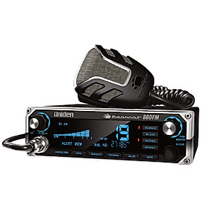 Uniden Bearcat 880FM CB Radio, 40 Channels with Dual-Mode AM/FM, Large Easy-to-Read Backlit 7-Color LCD Display, Backlit Knobs/Buttons, NOAA Weather Alert, PA/CB Switch, and Wireless Mic Compatible