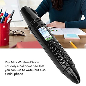 Yunseity Pen Mini Cell Phone Bluetooth Dialer 0.96in Tiny Screen Mobile Phone Support GSM Dual SIM Max 32G TF Card with Camera Flashlight Radio Music Player Rechargeable Mini Pen Cellphone