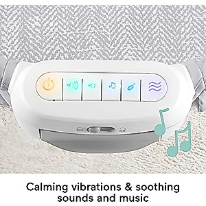 Fisher-Price Baby Crib Soothing View Vibe Bassinet Portable Cradle with Music Vibrations and Slim Fold for Travel, Hearthstone