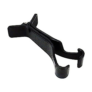 Universal Cell Phone Stand for Desk V Shape Tech Clip, Strong Spring Clamp with Soft Pad for Vertical and Horizontal Screen Viewing - Black