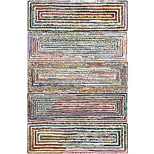 SAFAVIEH Nantucket Collection Accent Rug - 3' x 5', Ivory, Handmade Boho Abstract Cotton & Wool, Ideal for High Traffic Areas in Entryway, Living Room, Bedroom (NAN604A)