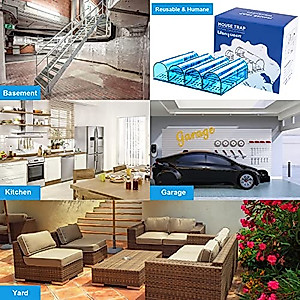 4 Pack Humane Mouse Traps No Kill, Live Mouse Traps Indoor for Home, Reusable Mice Small Rat Trap Catcher for House & Outdoors