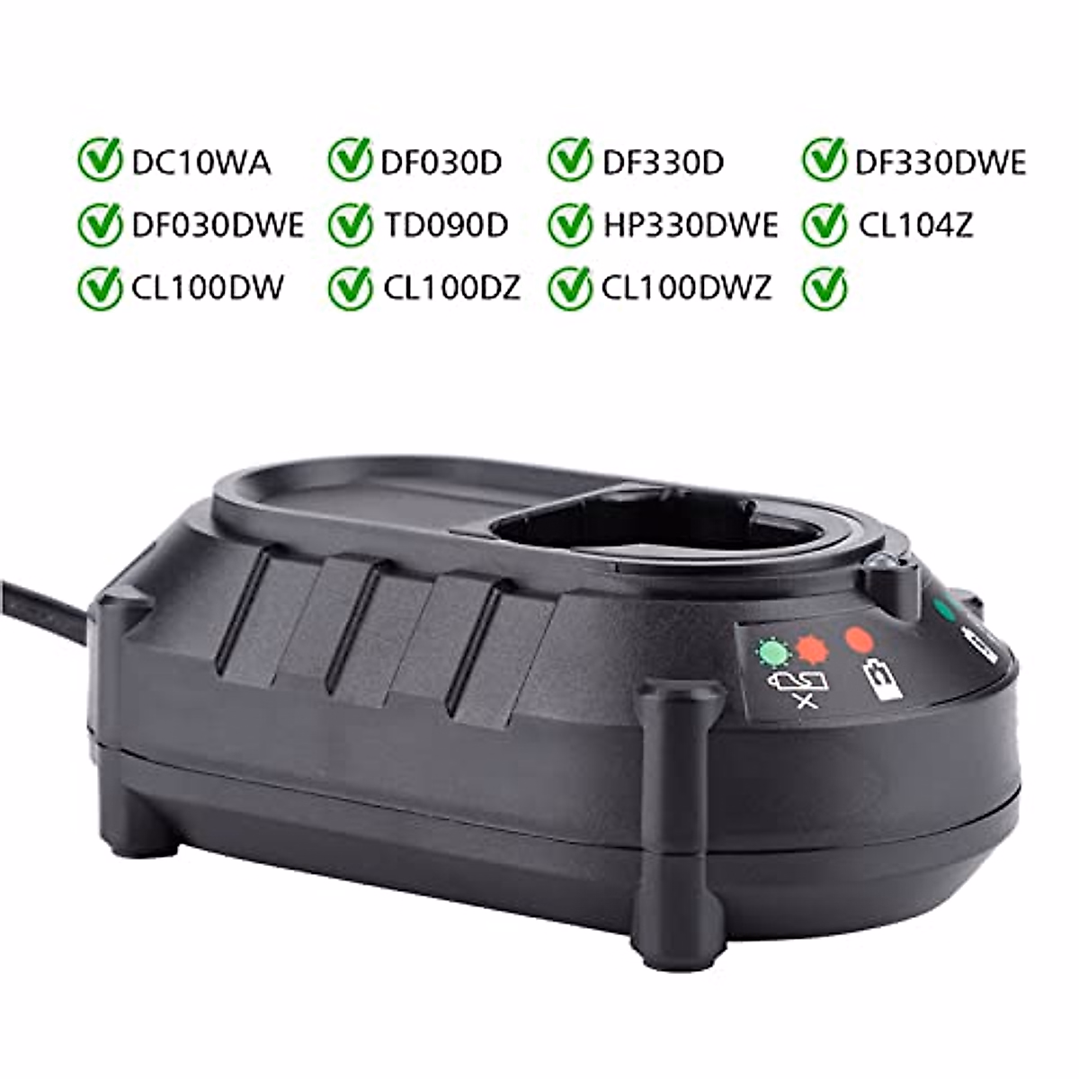 Replacement Charger for Makita, 10.8V 12V Lithium Battery Charger for Makita with LED Indicator DC10WA DF030D (US Plug)