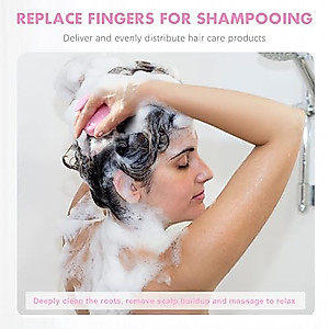 FREATECH 2-Pack Hair Scalp Massager Shampoo Brush, Shower Hair Brush with Long & Flexible Silicone Bristles for Scalp Scrub, Head Massage and Hair Growth, Dandruff Comb Scalp Scrubber Exfoliator