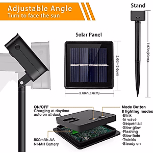 YEGUO 4 Pack Solar Christmas Lights Outdoor Waterproof, Each 100 LED 33ft Solar String Lights, 8 Modes Blue Solar Fairy Lights