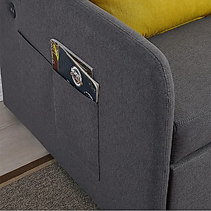 HABITRIO Modern 55.5" Pull Out Sleep Sofa Bed 2 Seater Loveseats Sofa Couch with Adjsutable Backrest,USB Port Charging and 2 Lumbar Pillows for Apartment Office Living Room