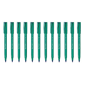 Pentel R50 Rollerball Pen Green Barrel Water-Based 0.8mm Tip 0.4mm Line Blue Ref R50-C [Pack of 12]