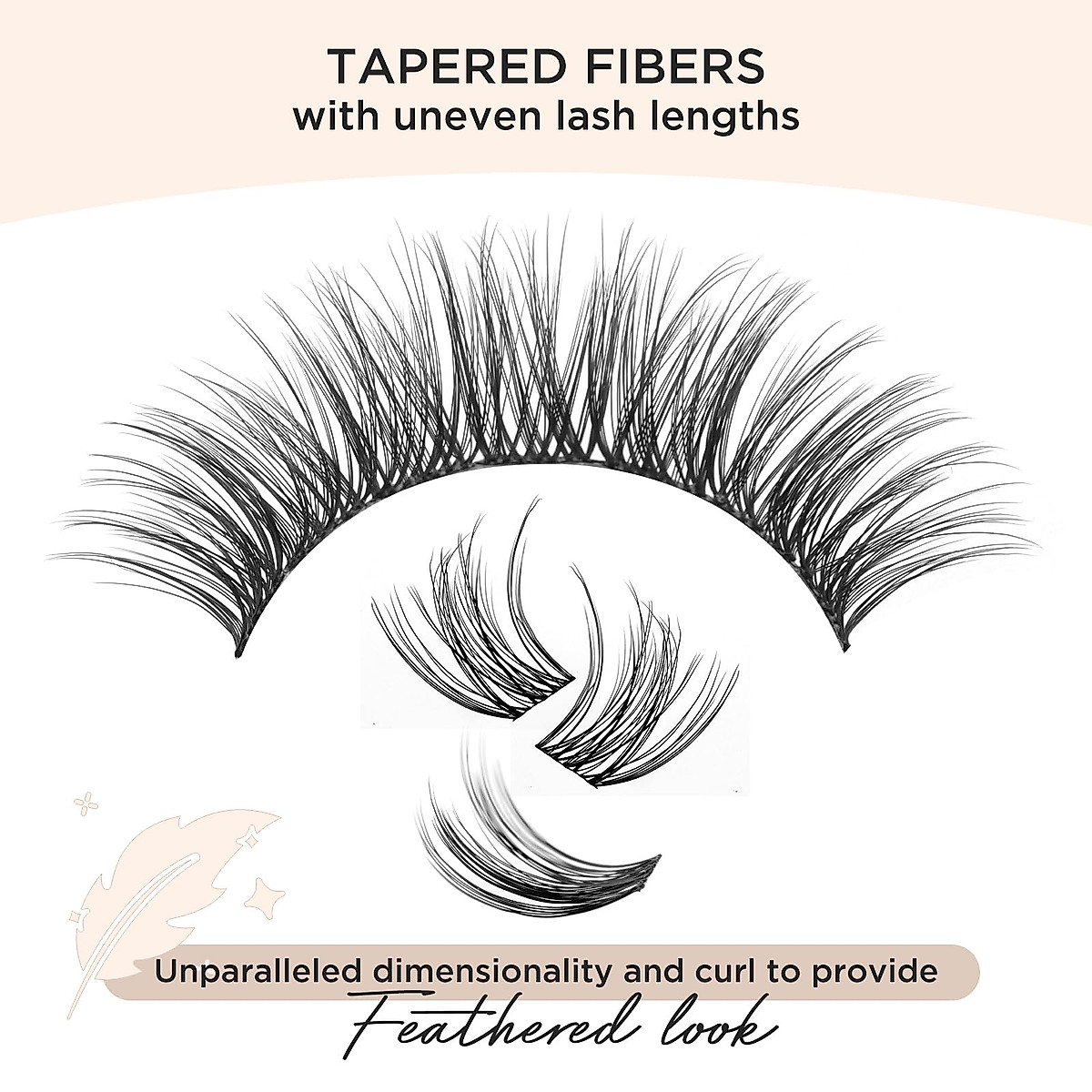 LASHVIEW DIY Cluster Eyelash Extensions Reusable Individual Lashes Super Thin Band & Soft (D17-D)