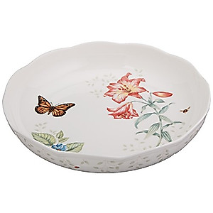 Lenox Butterfly Meadow Low Serve Bowl, White -
