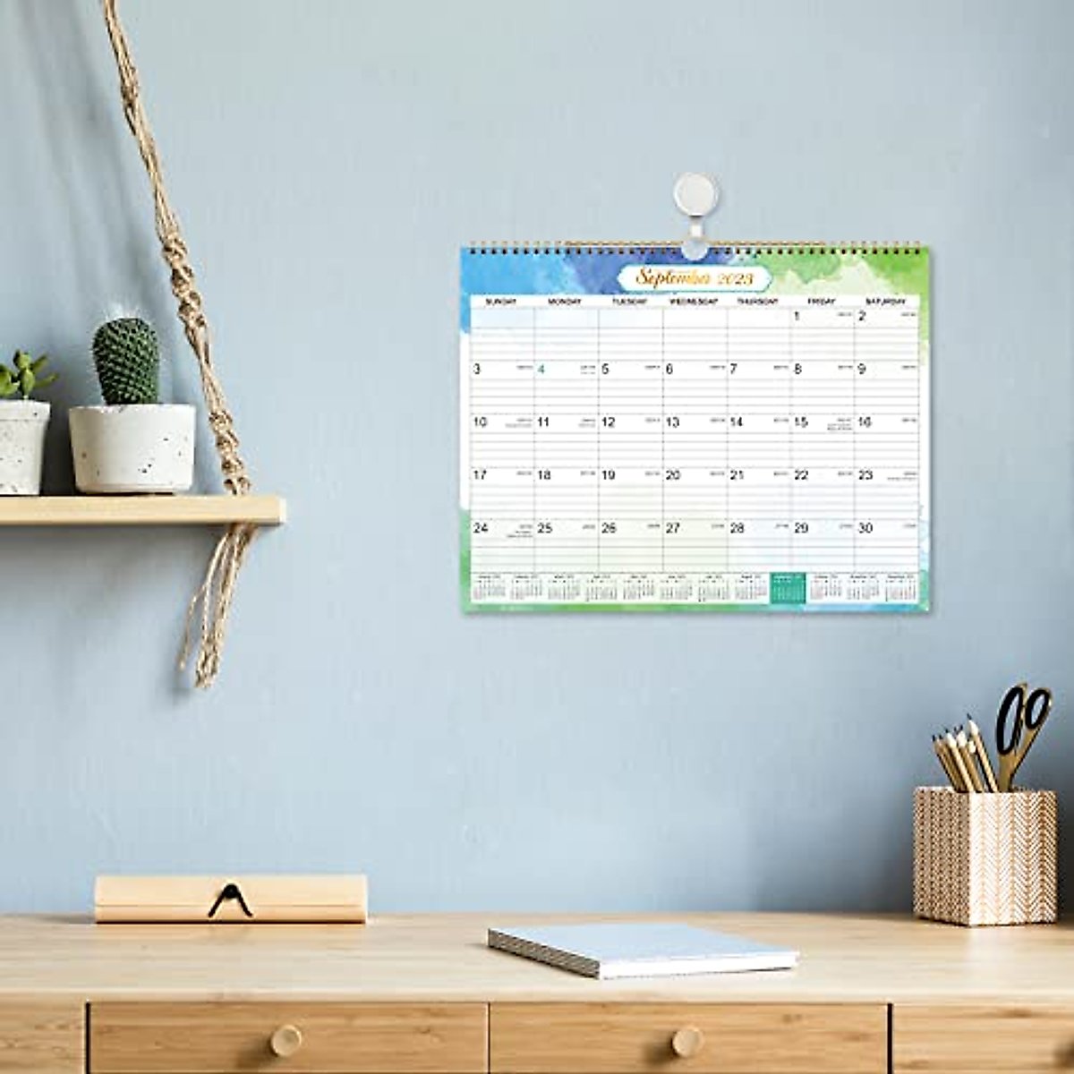 2023-2024 Wall Calendar - Jul.2023 - Dec.2024, 18 Months Wall Calendar 2023-2024, Monthly Calendar with Julian Date, 15 x 11.5 in, Twin-Wire Binding, Great for Hanging on The Wall, Color Design