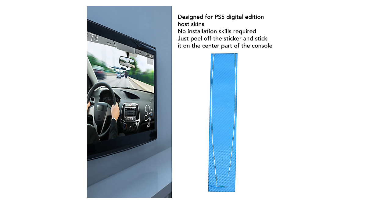 PS5 Console Middle Skin - Scratch Resistant Protective Sticker (Blue)