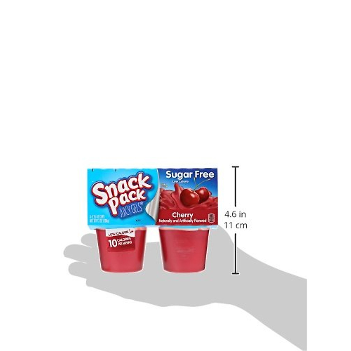 Snack Pack Sugar Free Cherry Flavored Juicy Gels, 4 Count Snack Cups