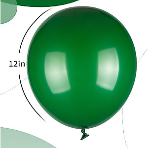 110pcs Dark Green Balloons, 12inch Green Latex Party Balloons, Helium Quality for Birthday Wedding Gender Reveal Christmas Party Decorations(With 2 Green Balloons)