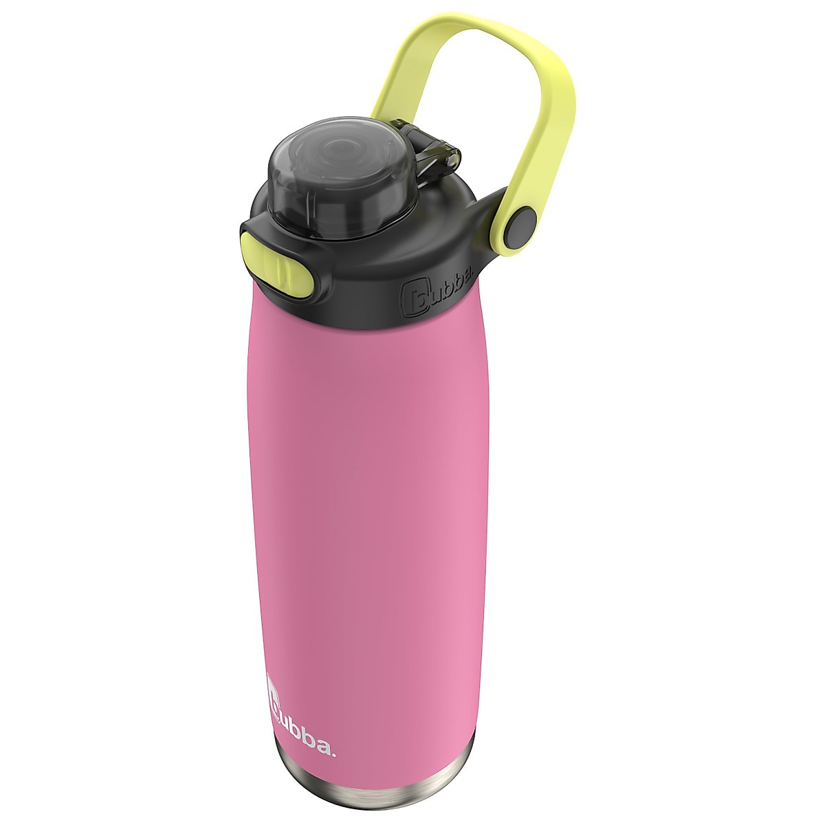 Bubba Radiant Stainless Steel Push-Button Chug Lid, 24oz. Water Bottle, Medium, Rubberized Azalea