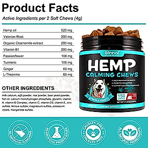 CAPTBDZW Calming Chews for Dogs, Dog Calming Chews - Anxiety Relief Treats, Pet Naturals Calming Chews, Helps with Dog Anxiety, Separation, Barking, Stress Relief, with Valerian Root and Hemp Oil.