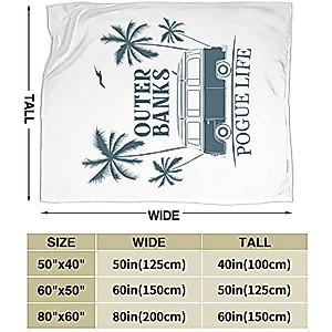 Mapsorting Blankets Pogue Life Outer Banks North Carolina Super Soft Comfy Lightweight Bedding for Couch Dorm Travel