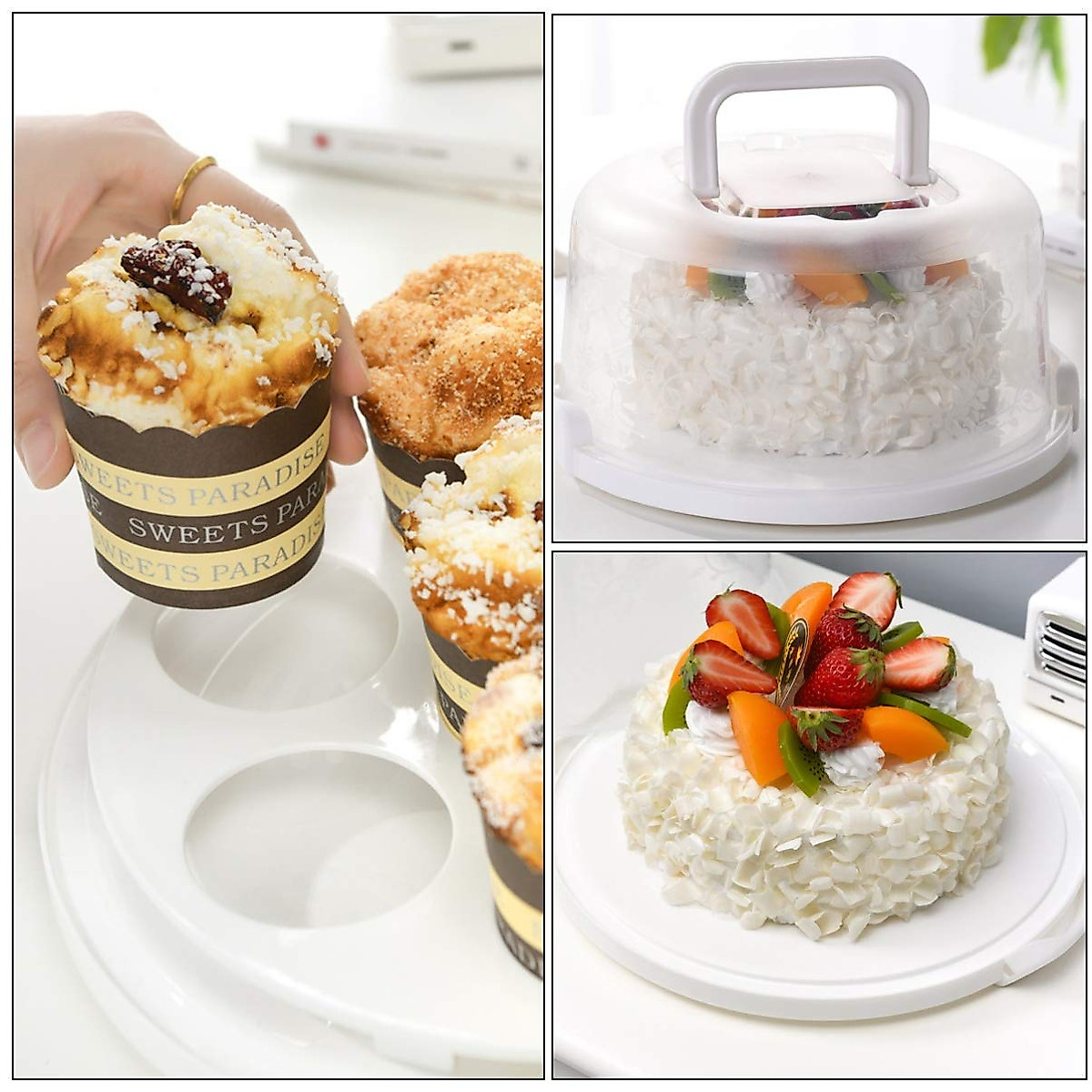 Kichvoe Portable Cheesecake Carrier Portable Cake Keeper transparent cake box plastic cake box Cake Storage Container Cake Containers Carriers Plastic Cake Containers
