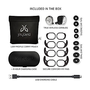 Jaybird RUN True Wireless Headphones for Running, Secure Fit, Sweat-Proof and Water Resistant, Custom Sound, 12 Hours In Your Pocket, Music + Calls (Drift) (Renewed)