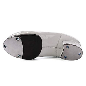 HROYL Women & Men Tap Shoes Unisex Tap Dance Shoes Women Girls Tap Shoes for Jazz Tap Shoes,CL2-White-3.5,US6.5