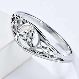 Jude Jewelers Stainless Steel Classic Plain Celtic Knot Pattern Wedding Statement Promise Anniversary Ring (Silver, 8)