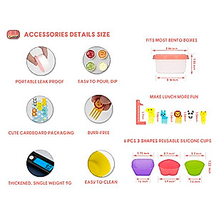 Bento Lunch Box for Kids Adult,4 Compartment Bento Box Containers with Fun Accessories Thick Silicone Food Cake Cups, Cute Food Picks for Kids,Easy to Clean (PINK)