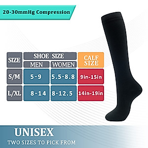 fenglaoda 4 Pairs Compression Socks for Women & Men Knee High Nurse Pregnant Cute Fun Medical Running Travel Athletic