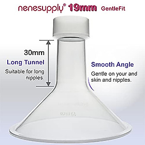 Nenesupply 19mm Flange Breastshield Compatible with Lansinoh Pump Parts and Breastpumps. Replacement to Lansinoh Flange 19mm Breastshield. Work with SignaturePro SmartPump Manual