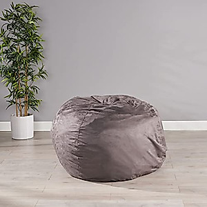 Christopher Knight Home Waldo 5 Foot Bean Bag, 5 Ft, Charcoal