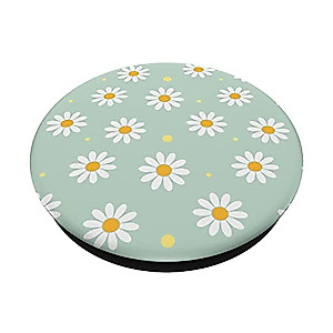 Sage Green Daisy Flower Aesthetic Daisies Floral Pattern PopSockets Swappable PopGrip