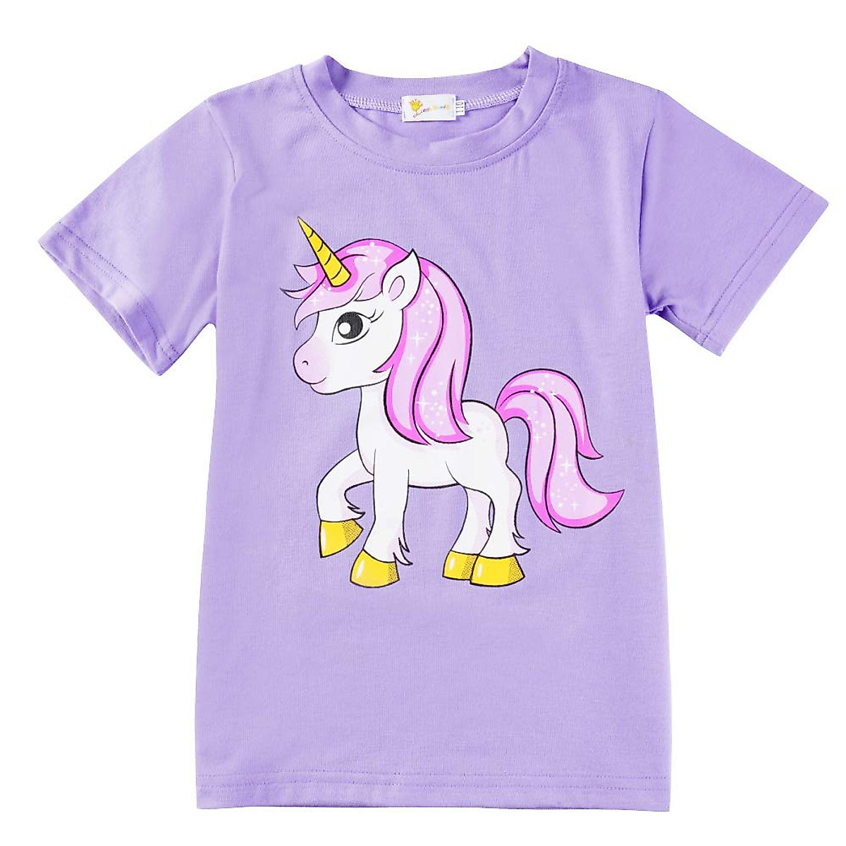 Little Girls Summer Pajamas Unicorn Short Sleeve 100% Cotton Sleepwear 2 Pieces Toddler Pjs Children Clothes Kids Jammies Sets Size 5t