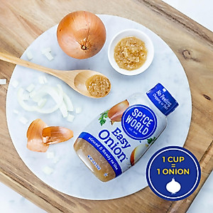Spice World Squeezable Easy Onion – 20oz Ready-to-Use Minced Onion – Perfect for Hot Dogs, Stir Fry, Marinades, & More – Simply Squeeze the Onion Seasonings for Cooking to Add Flavor Without Tears