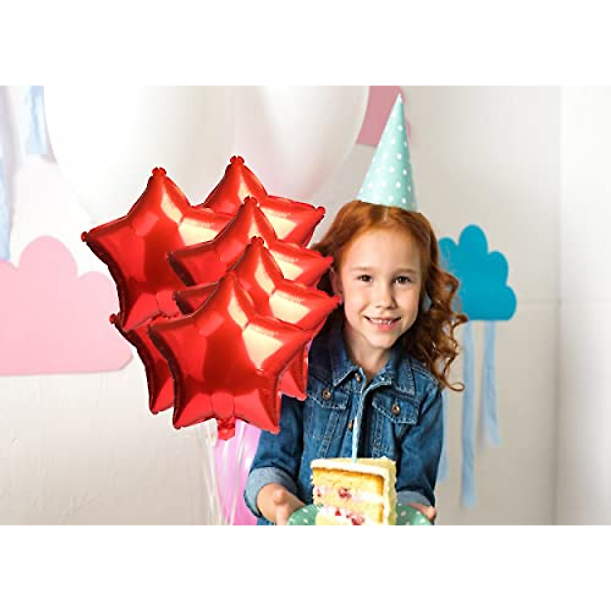 18 Inch Red Star Balloons, Aluminum Foil Balloon Mylar Balloon for Birthday, Wedding, Baby Shower, Party Decoration,10Pcs