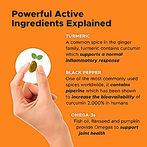 PetHonesty Turmeric Joint Health for Dogs - Hip & Joint Supplement Soft Chews | Omega-3 Fish Oil, Black Pepper, & Coconut to Support Joint Health, Ease Stiffness - Promotes Digestive & Immune Health