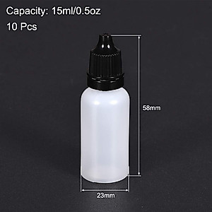 uxcell Plastic Dropper Bottles, 15ml/0.5 oz Empty Squeezable Dropper Bottle with Cap, Black, Pack of 10
