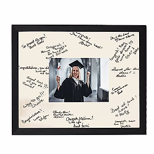 GraduationMall 11x14 Signature Picture Frame Holds 5x7 Photo with White Mat for Wedding Graduation | Wall or Tabletop Display