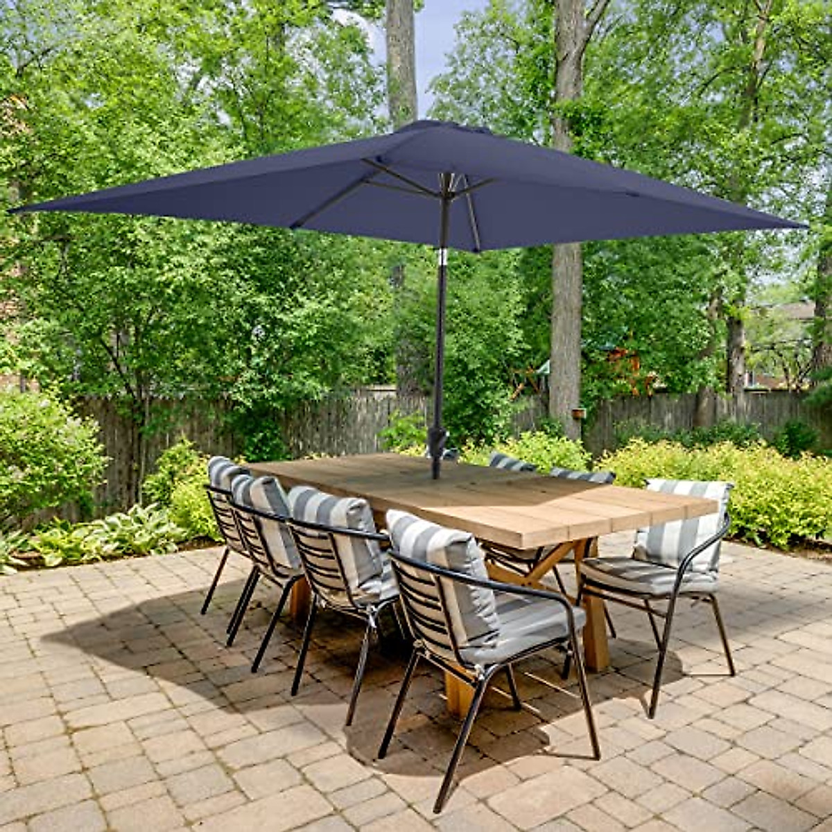 Pure Garden 50-LG1276 Rectangular Patio Umbrella Color, Navy Blue