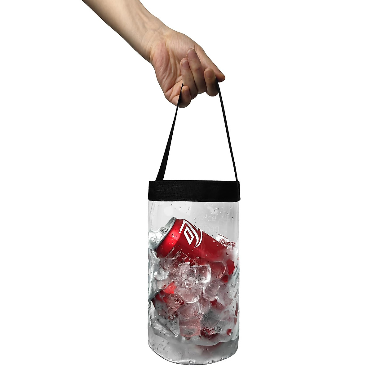 Pallesen 2 Pack Ice Wine Bag Portable Collapsible Clear Wine Pouch Cooler with Handle Wine Bottle Chiller Ice Bucket Tote for Outdoor, 750ml Standard Size Red Wine, White Wine, Cold Beer, Iced Drinks