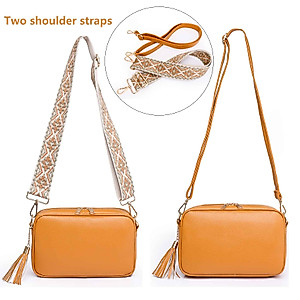 Baolab Slim Crossbody Bag with 2 Removable Shoulder Straps for Women Ladies Small Satchel Handbag Fashion Chic PU Leather (Pink)