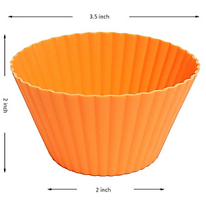 Pharamat Extra Large Silicone Cupcake Baking Cups 12 Pack, 3.54 Inch Non Stick Cupcake and Muffin Liners, Reusable Jumbo Silicone Baking Cups Easy to Clean, Perfect for Cupcake, Muffin, Mousse