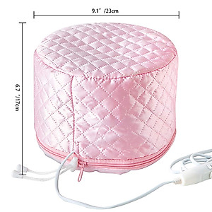 Hair Care Cap, 110V Yomagine Pink Hair Heat Treatment Cap, Deep Conditioning Heat Cap, Thermal Treatment Caps for Hair Spa, Beauty Steamer Nourishing Hat for Family Personal Care