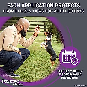 FRONTLINE Plus Flea and Tick Treatment for Medium Dogs Up to 23 to 44 lbs, 3 Treatments