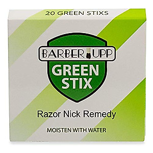 BARBERUPP Styptic Stick Shave Accessories (Green Stix, 6-Pack) Stops Bleeding For Razor Nicks For Men & Women - Sanitary and Great For Barbers or Personal