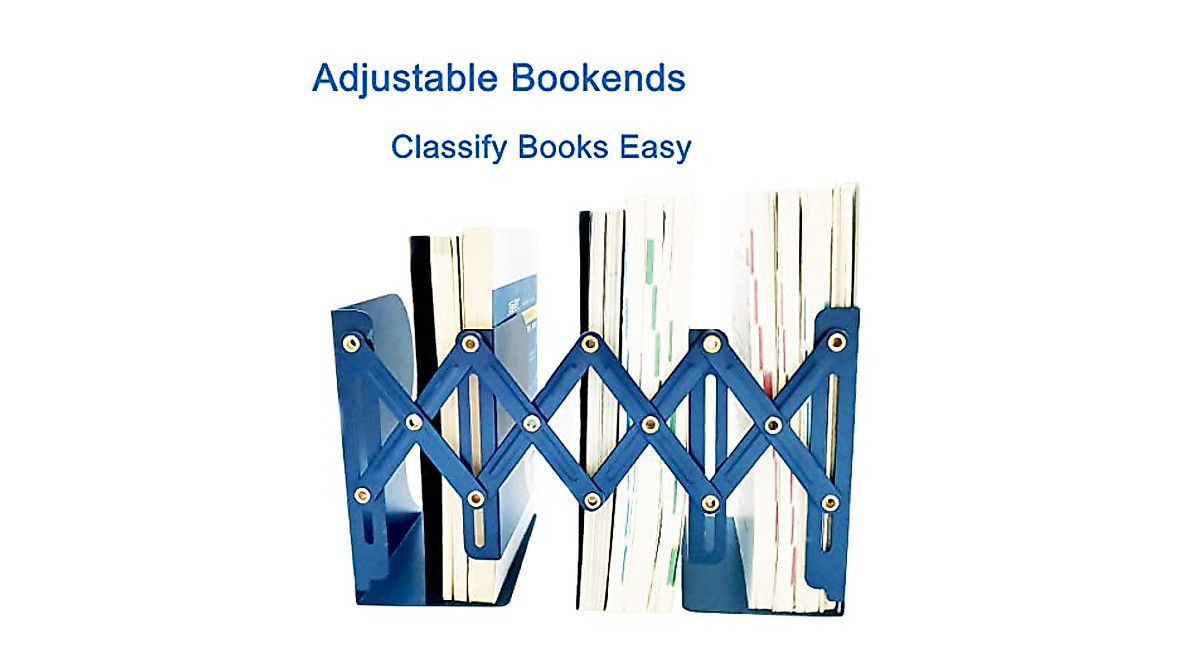 Heavy Duty Metal Book Ends for Shelves | Adjustable & Stable