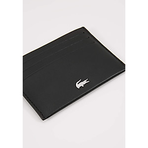 Lacoste NH1346FG Mens Leather Fitzgerald Credit Card Holder Wallet,Compact, Black, One Size