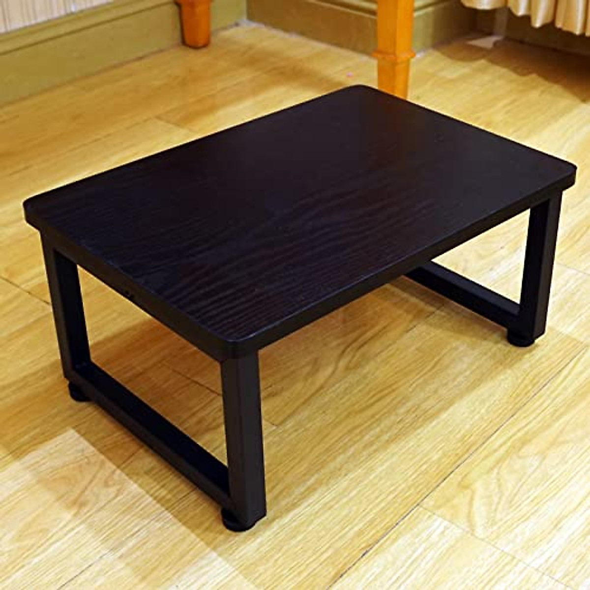 TSTWETO Step Stool, Wooden Step Stools for Adults Kids, Wood Bedside Bed Steps for High Beds, Heavy Duty One Stepping Stool for Kitchen Bathroom Bedroom, Hold Up 400 Lbs Capacity -Black